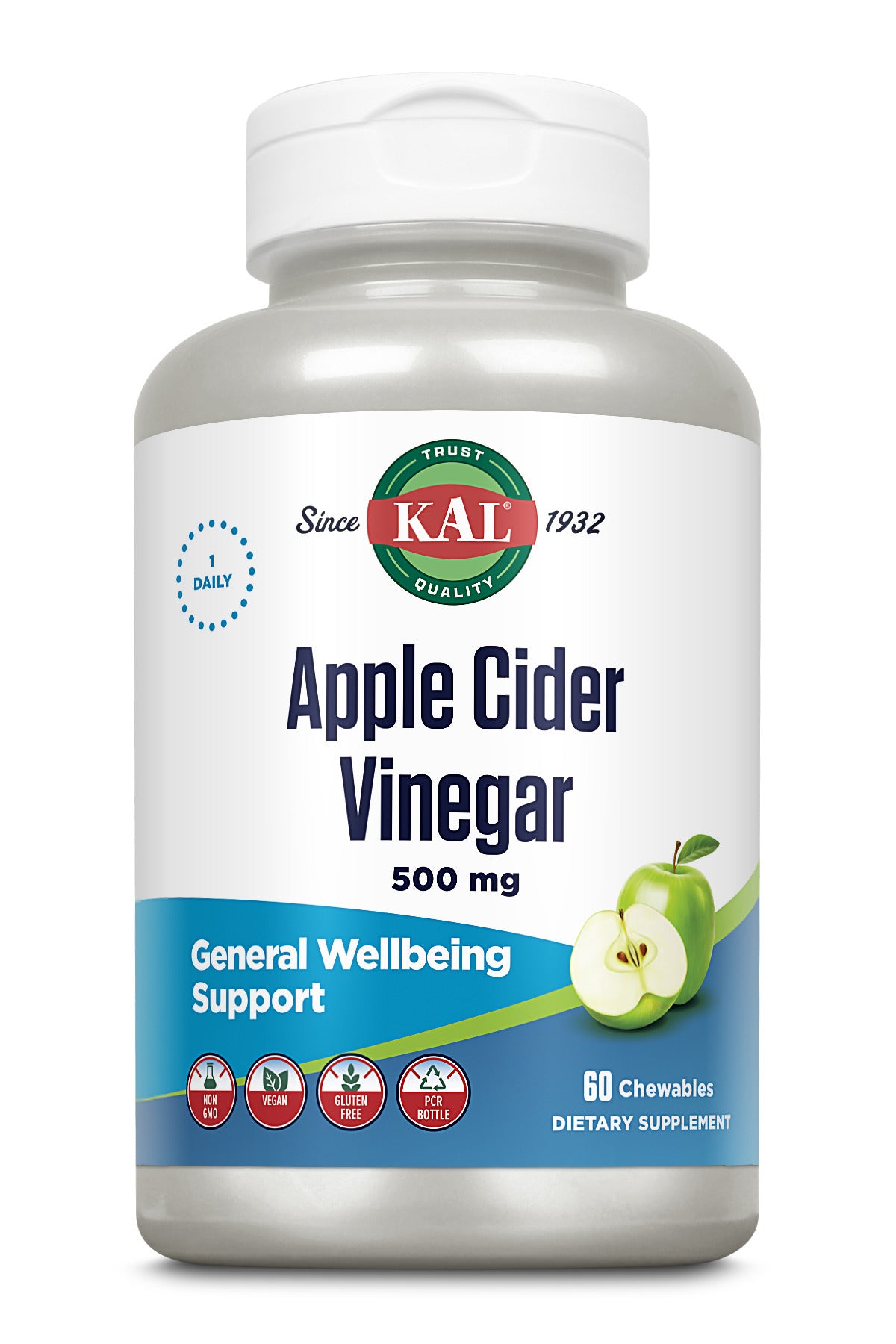 Apple Cider Vinegar 500mg 60 tab masticabile – KAL – flacon cu 60 ...