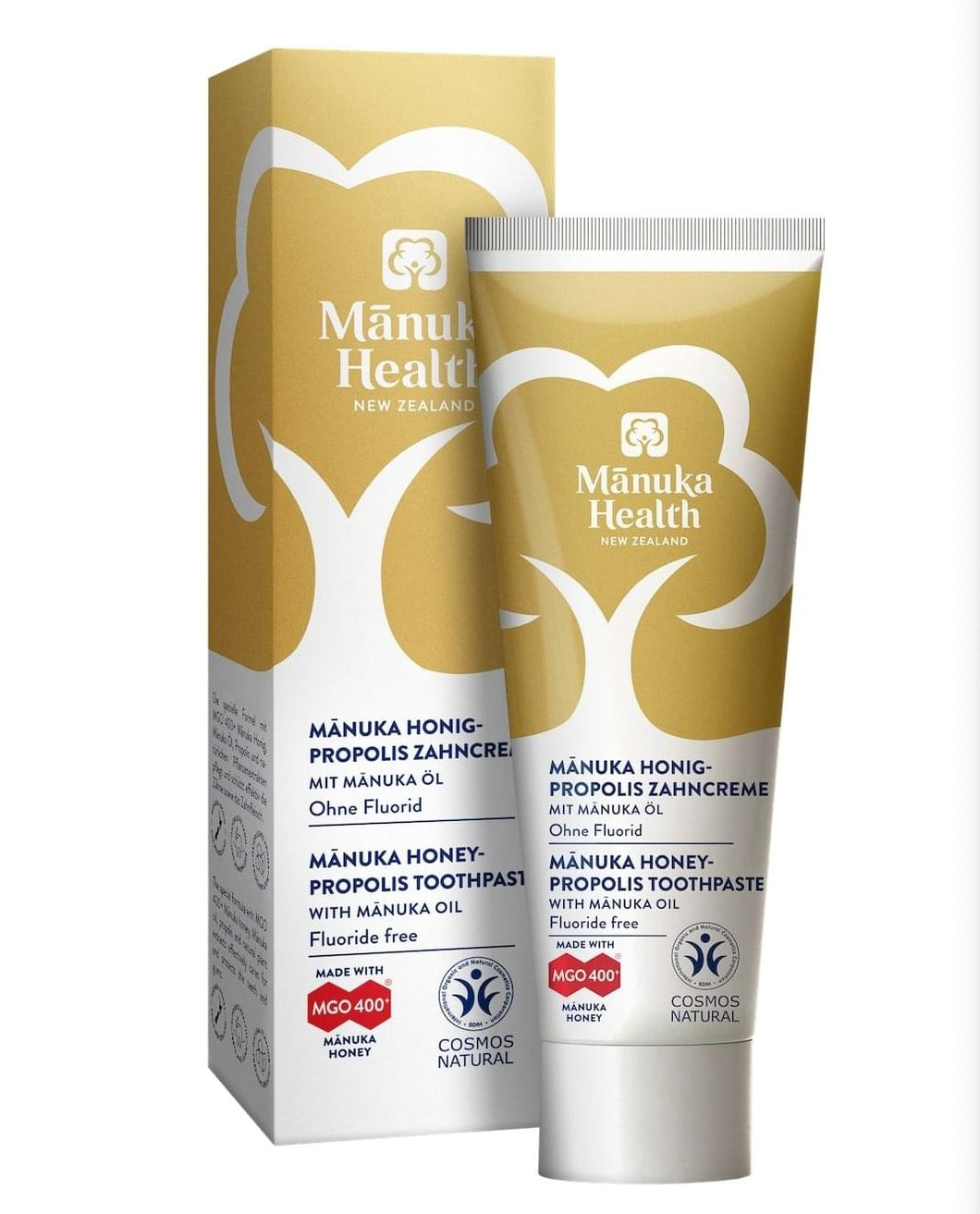 Pasta dinti fara fluor propolis si ulei MH 75 ml – Manuka Health – tub ...