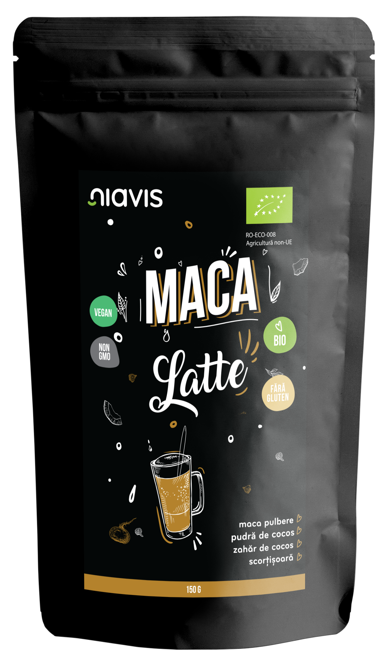 Maca Latte Pulbere Ecologica BIO 150g – NIAVIS | Secom