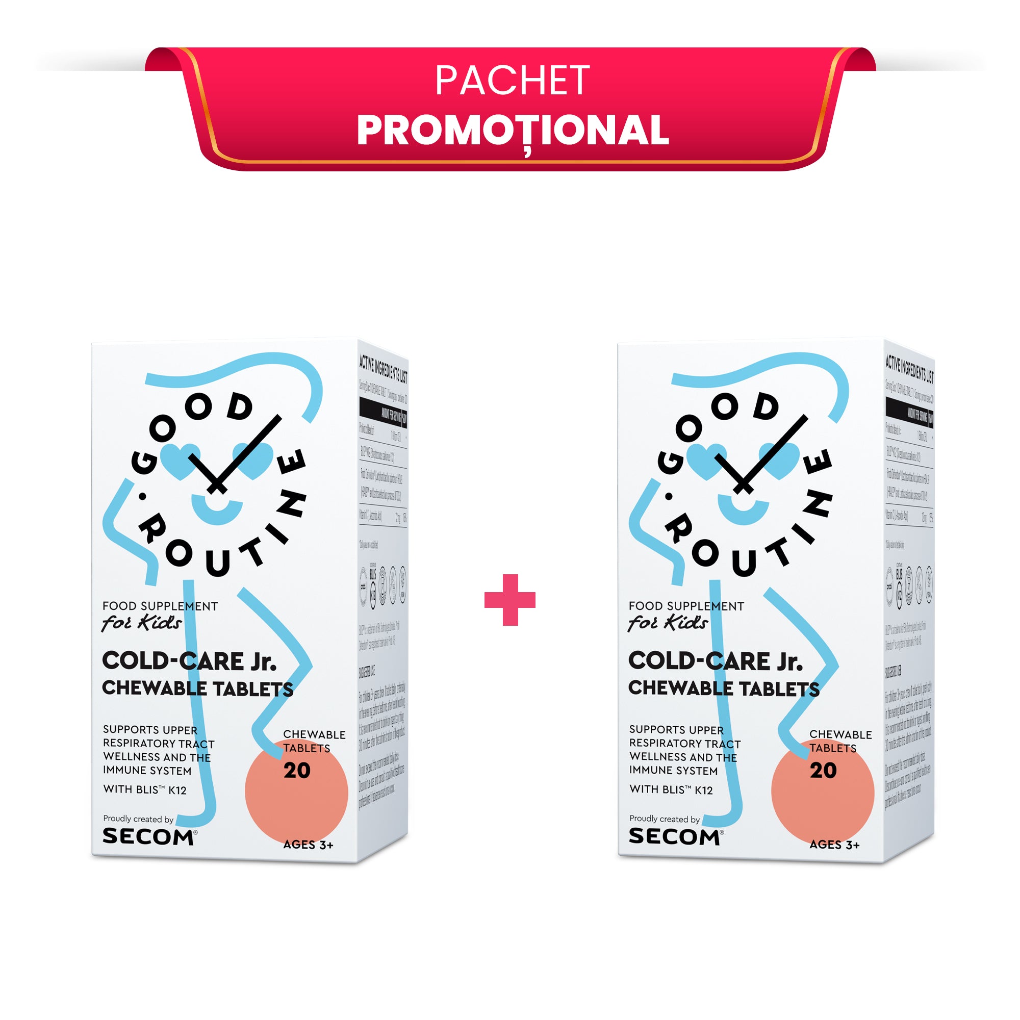 Pachet Promotional 2x Cold-Care Jr. Chewable Tablets – Secom | Secom