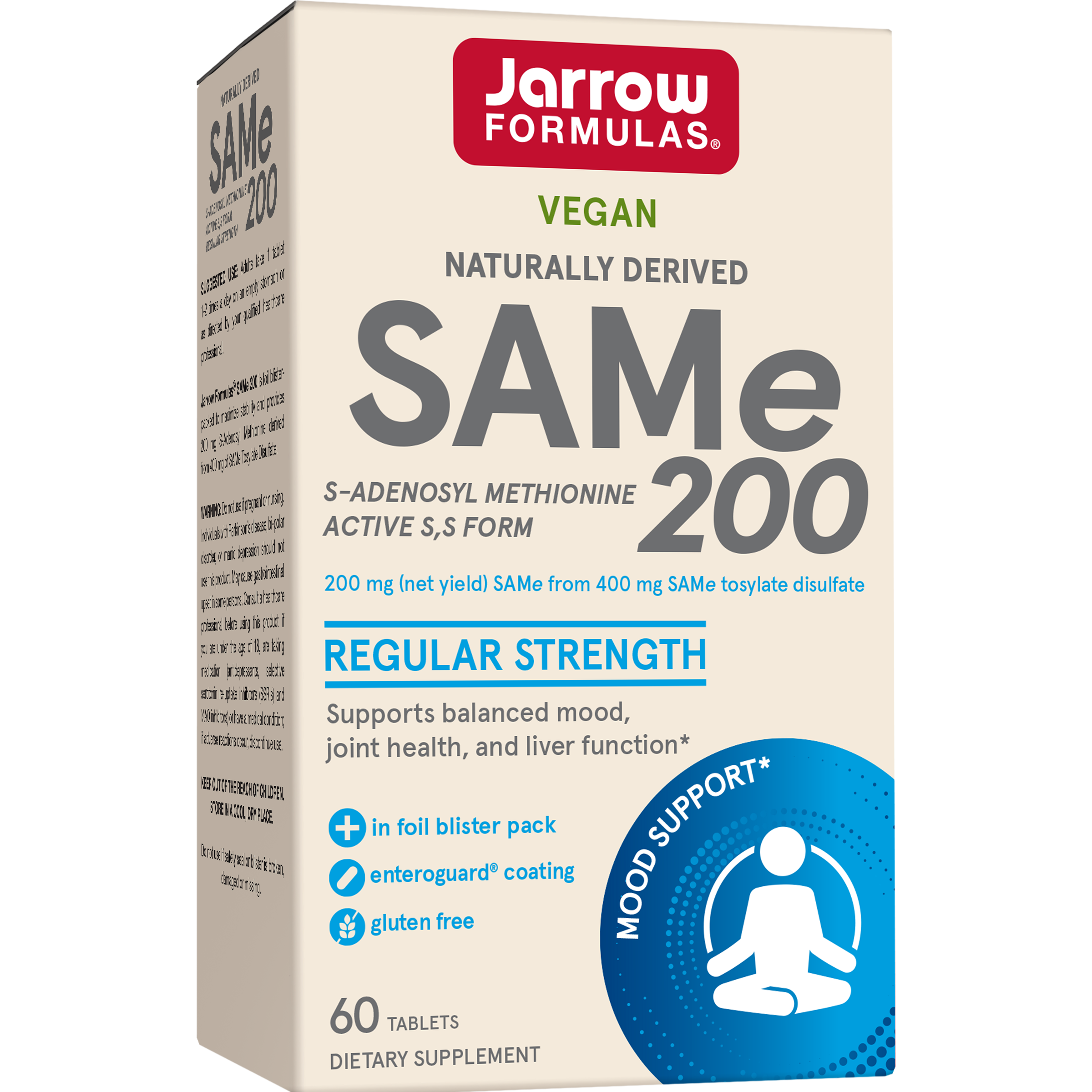 SAM-e 200mg 60 tab – Jarrow Formulas – cutie de carton cu 6 blistere a ...
