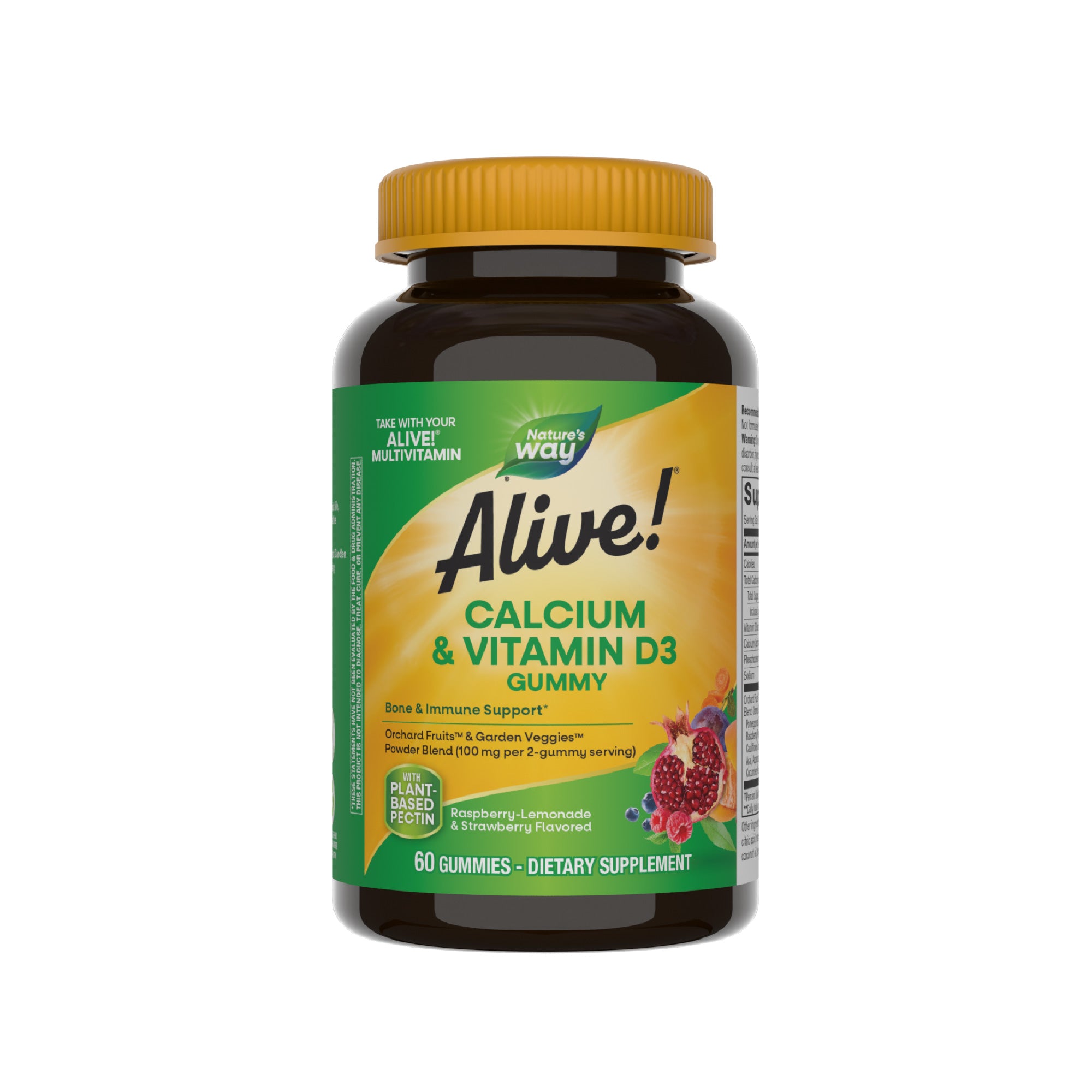 Alive!® Calcium + Vitamin D3 Gummies – Natures Way – flacon cu 60 ...