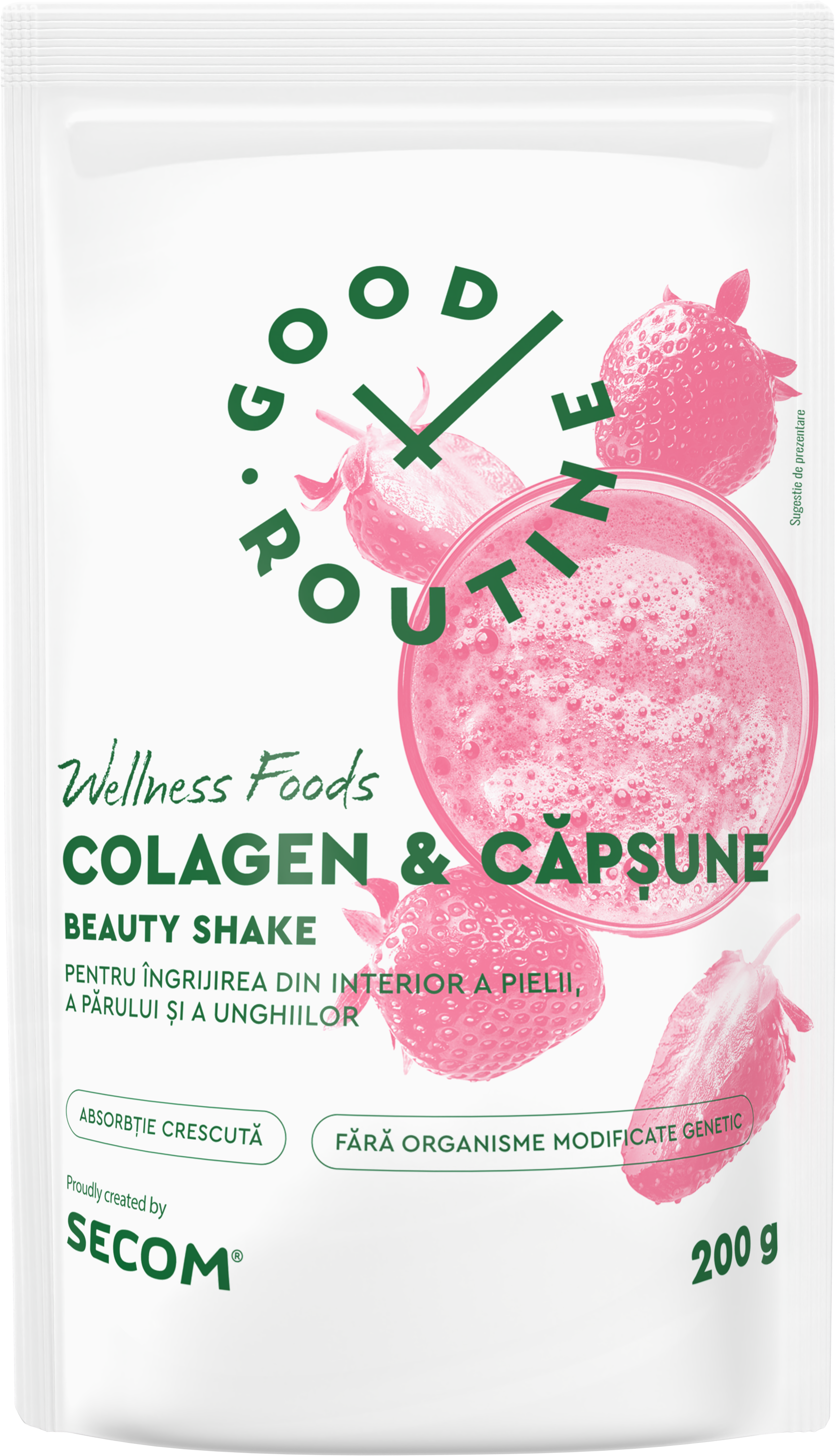 Colagen & Capsune - beauty shake 200g – GOOD ROUTINE – 200 g pulbere ...