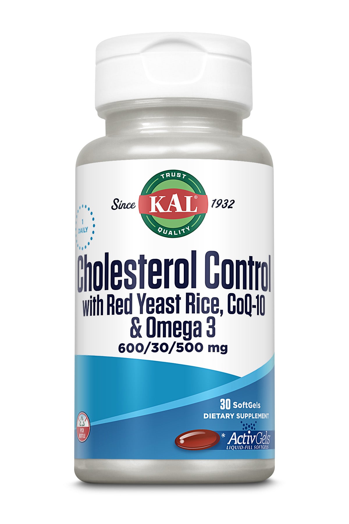 Cholesterol Control RedYeastRice CoQ10 30 caps moi – KAL – flacon cu 30 ...