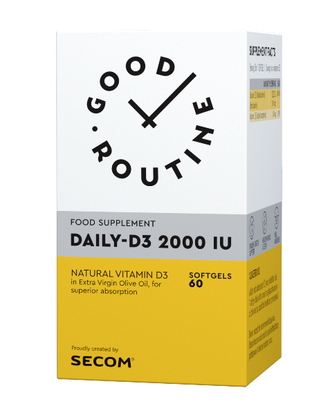 Daily-D3 2000IU – GOOD ROUTINE – flacon cu 60 capsule gelatinoase moi ...